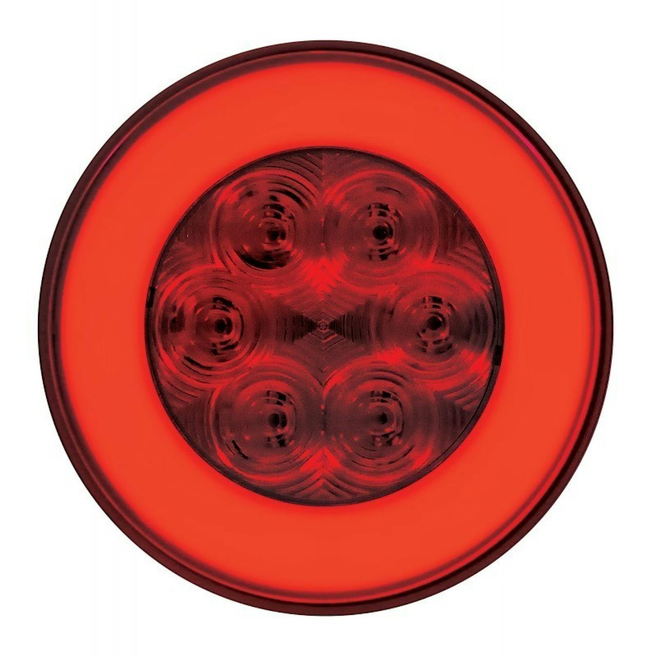 4" Round STT & PTC GLO Red LED Light - Raney's Truck Parts