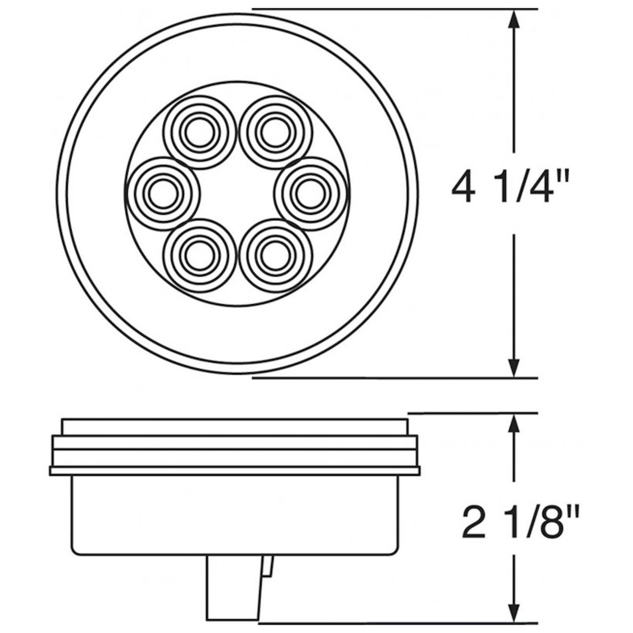 4" Round STT & PTC GLO Red LED Light - Raney's Truck Parts