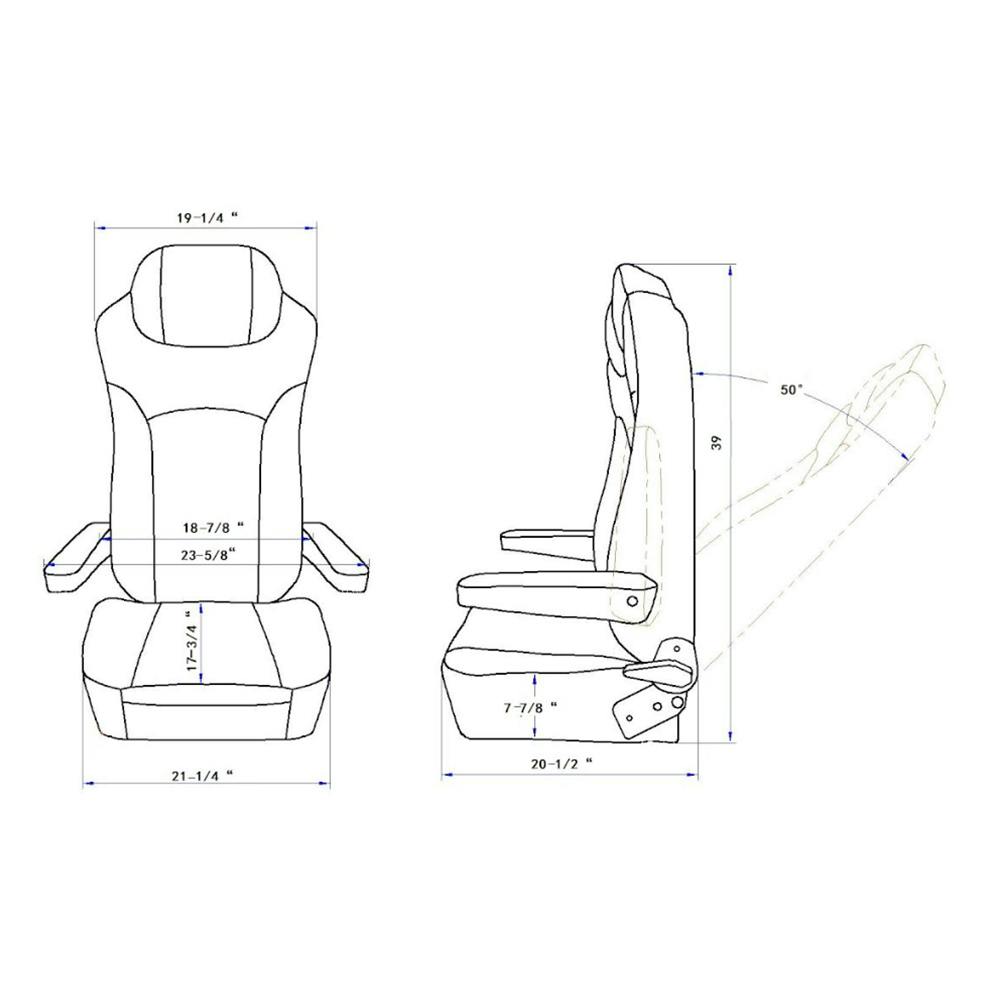 Economy High Back Leather Truck Seat With Universal Mount - Raney's ...