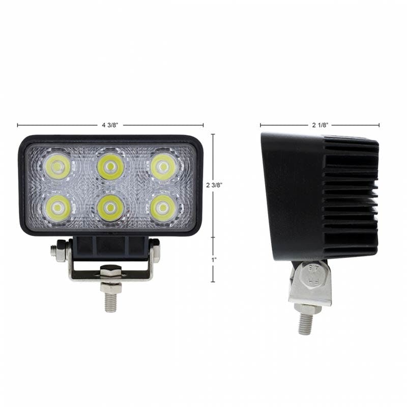 6 LED High Power Rectangular Driving And Work Light - Raney's Truck Parts