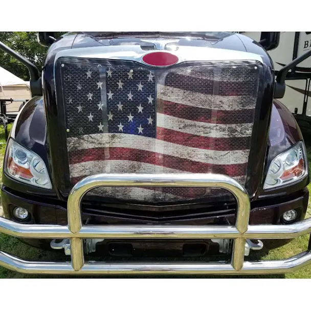 Peterbilt Old Glory Flag Premium Bug Screen By Robert James - Raney's ...