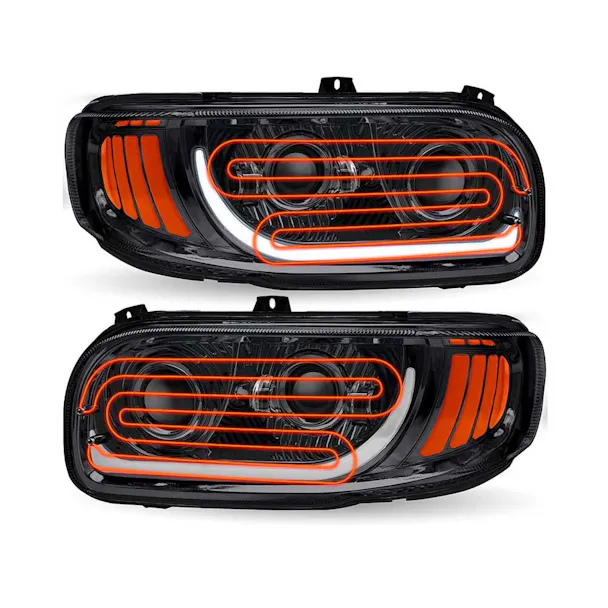 Peterbilt 367/388/389/567/589 Blackout LED Projector Headlights P54 ...