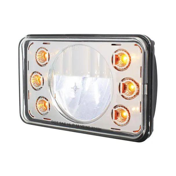 4" x 6" ULTRALIT LED High Beam Headlight With Dual Function Position ...