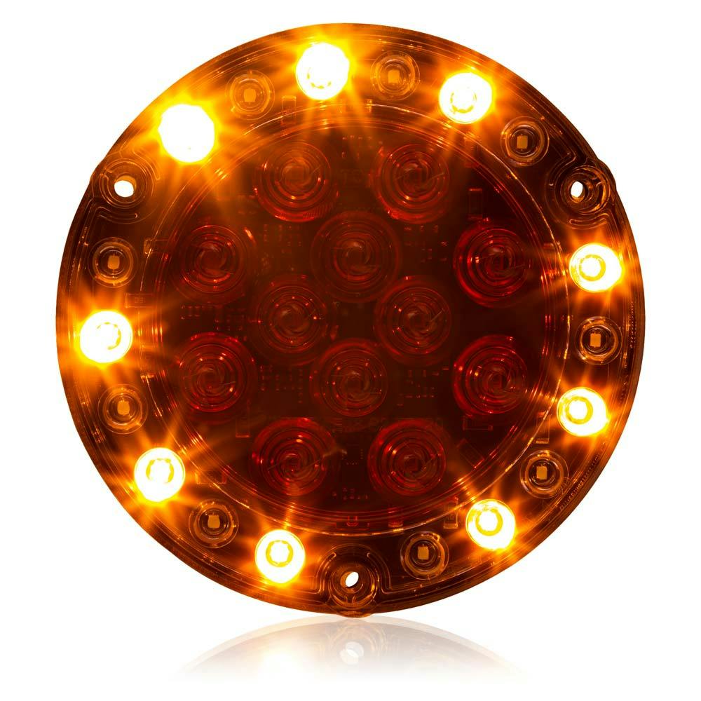 30 LED 5.5" Hybrid Combination Round Stop Turn Tail & Back Up Warning ...