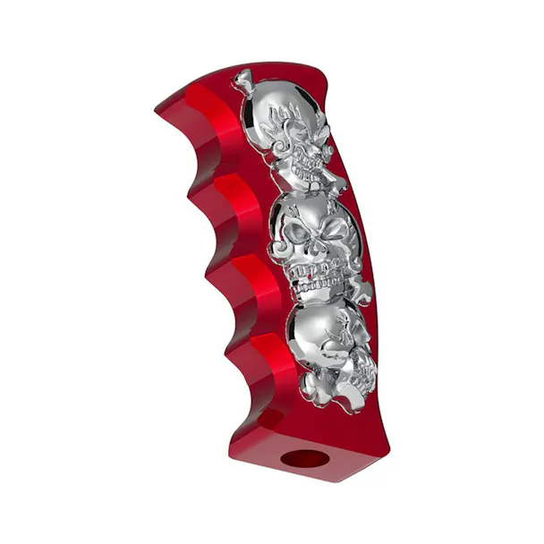 Chrome Skull Pistol Grip Thread On Shift Knob - Raney's Truck Parts