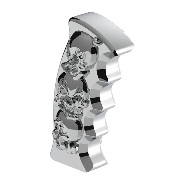 Chrome Skull Pistol Grip Thread On Shift Knob - Raney's Truck Parts