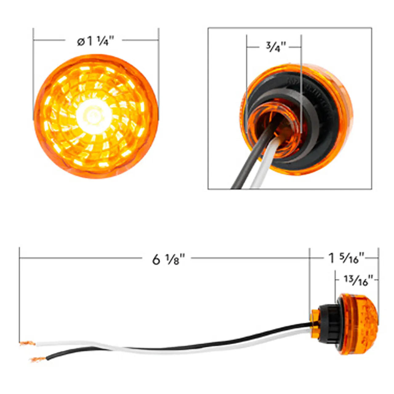 1 1/4" Round Clearance Marker LED Light - Raney's Truck Parts