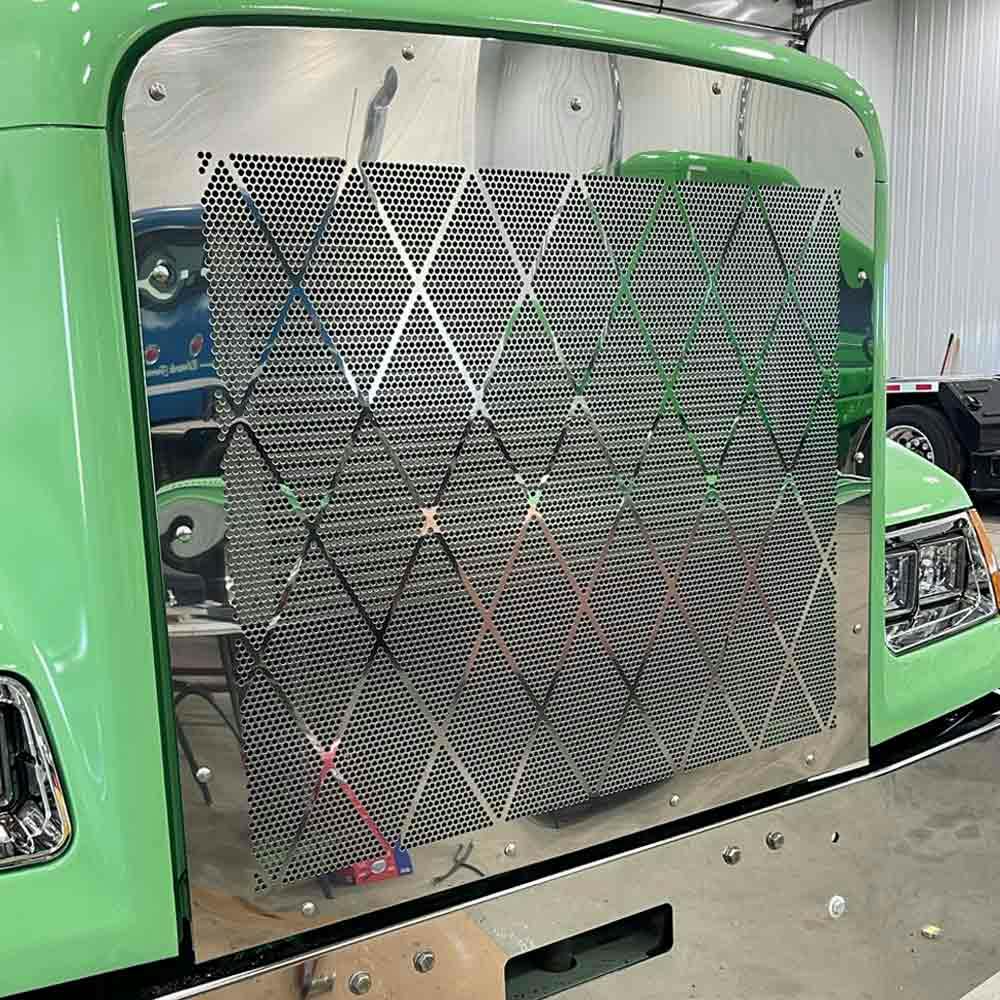 Freightliner Classic FLD 120 Round Hole Punch Grill Insert With Cross ...