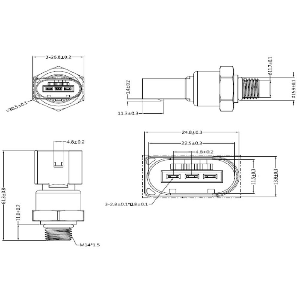 Freightliner Detroit Diesel Pressure Sensor A0061537428 61537428 ...