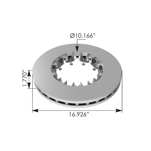 Kenworth Peterbilt Mack Air Disc Brake Rotor 16.926" M44DH802569 802569 ...