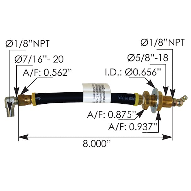 Clutch Grease Hose 8" 20422714 20776498 85108980 - Raney's Truck Parts