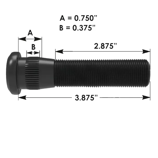 3.875" Wheel Stud 50-1268 101162 R006035 E6035 - Raney's Truck Parts