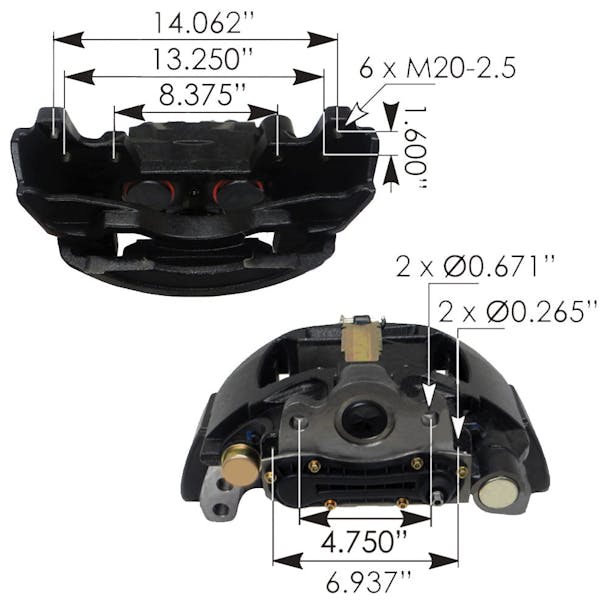 Bendix ADB22X Air Disc Brake Caliper With Carrier K113887X 802984 ...