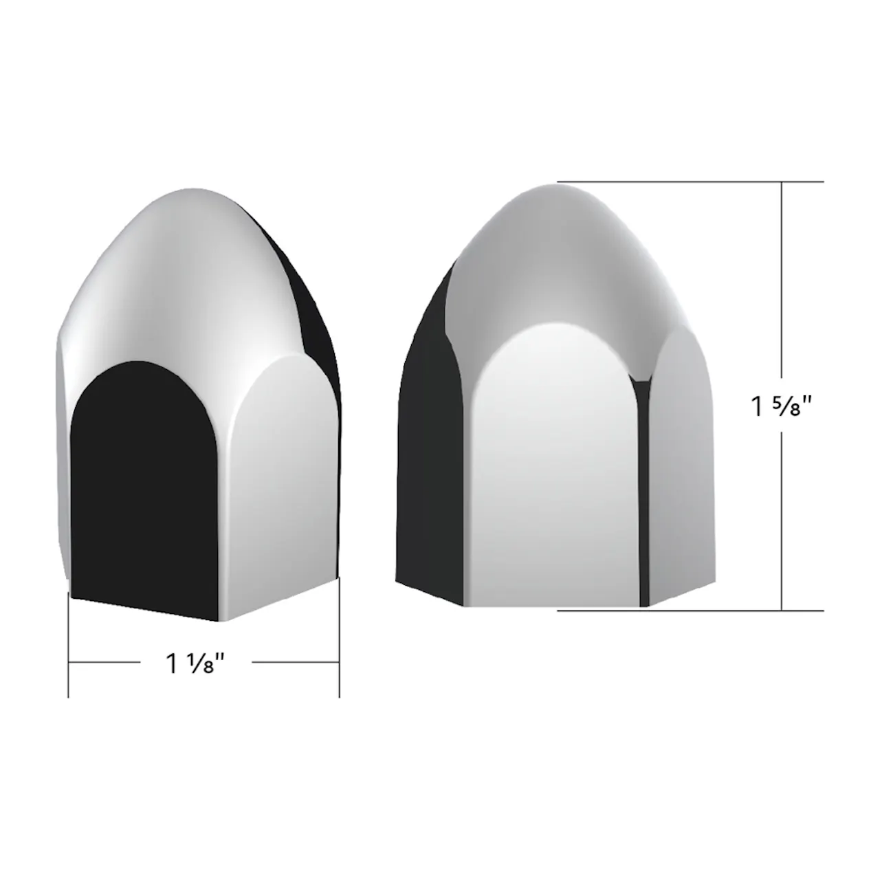 Chrome Plastic Push On Bullet Nut Cover - Raney's Truck Parts