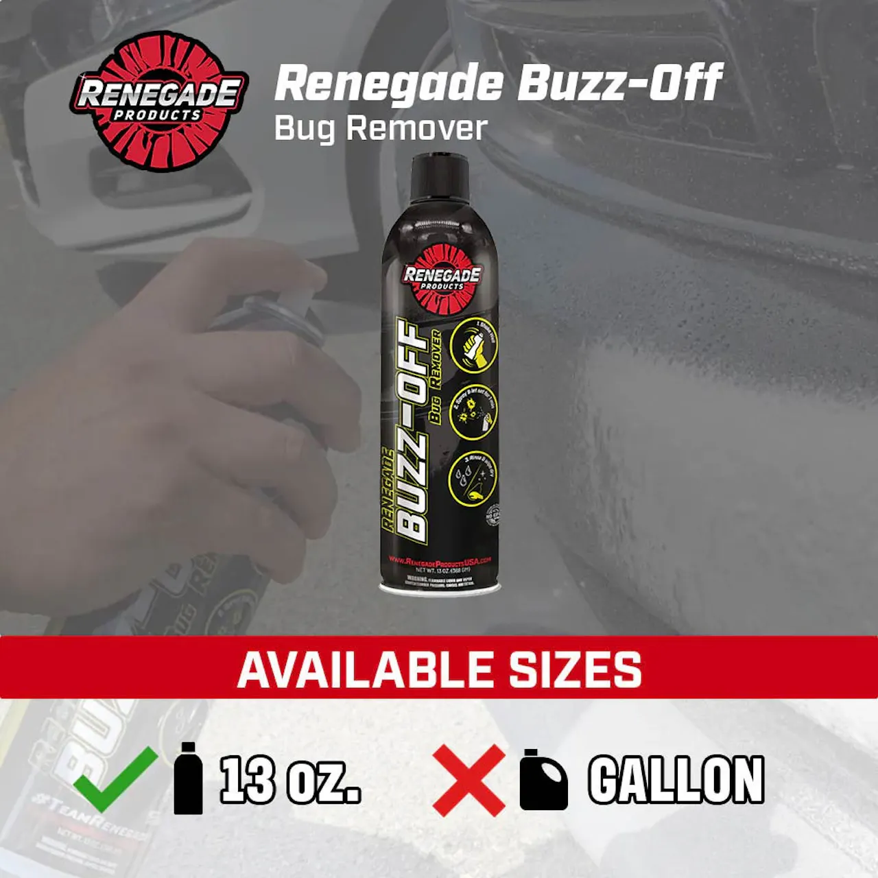 Renegade Buzz Off Aerosol Bug Remover - Raney's Truck Parts