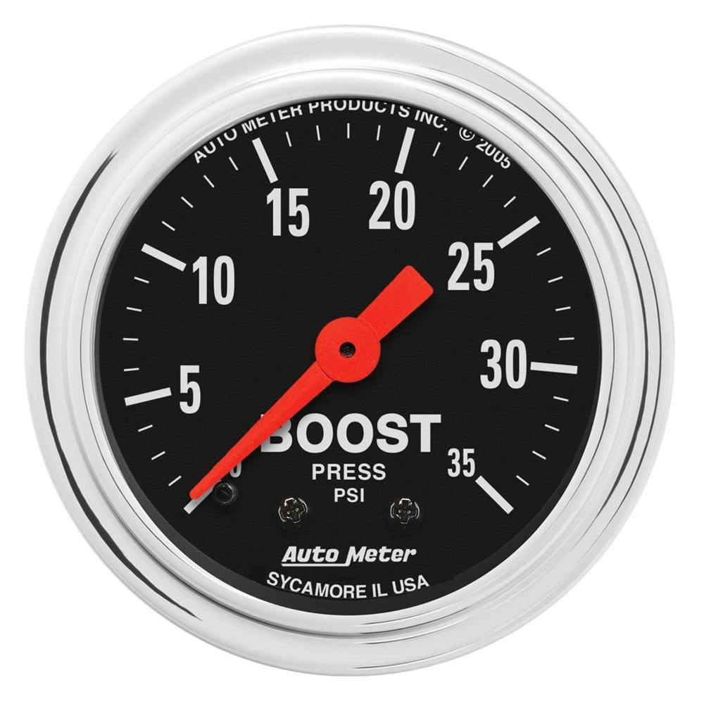 AutoMeter 2 1/16" Mechanical Boost Gauge Traditional Chrome Series ...