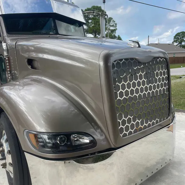 Peterbilt 386 14 Gauge Stainless Steel Hex Mesh Grille - Raney's Truck ...