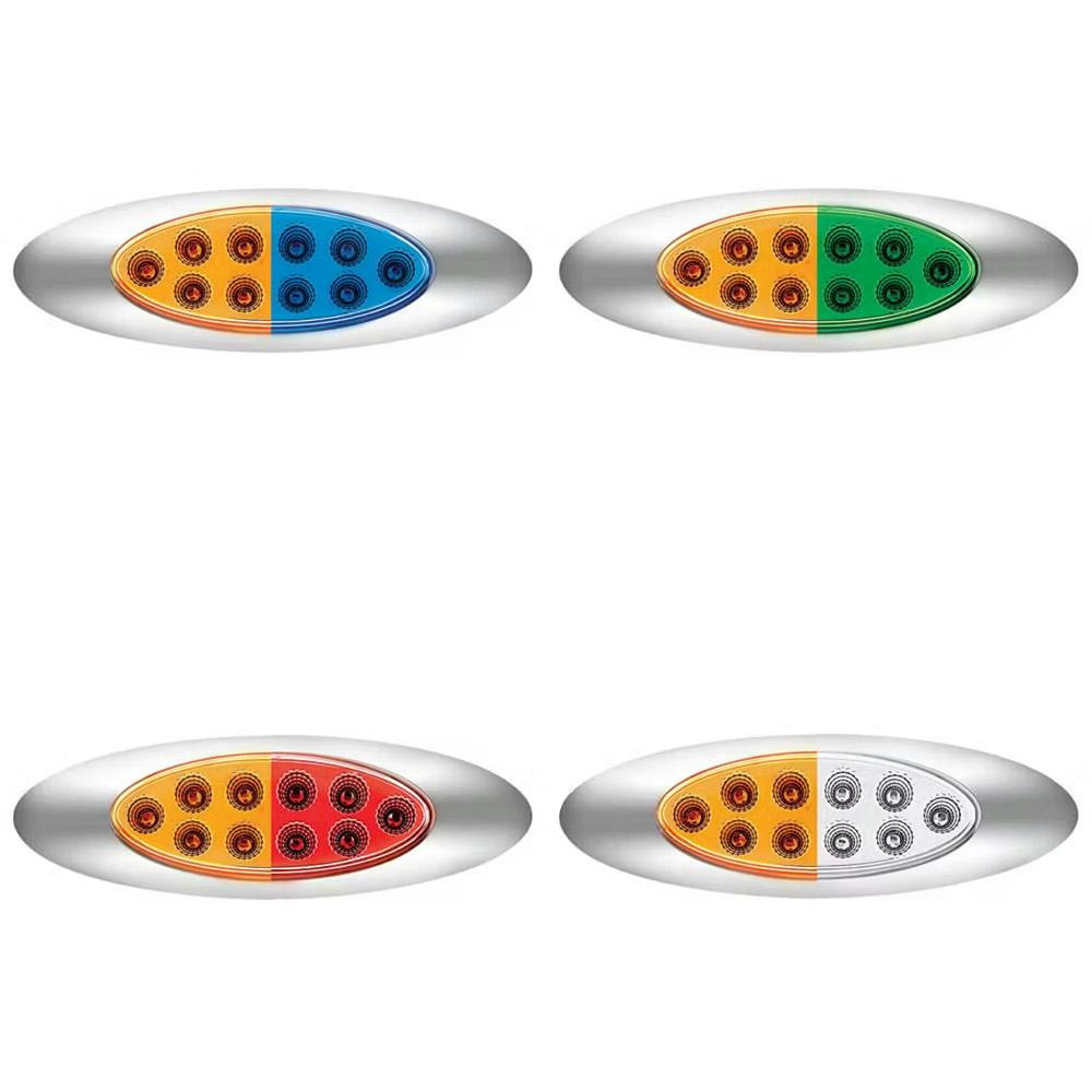 10 LED Oval Double Fury Amber Clearance Marker Light