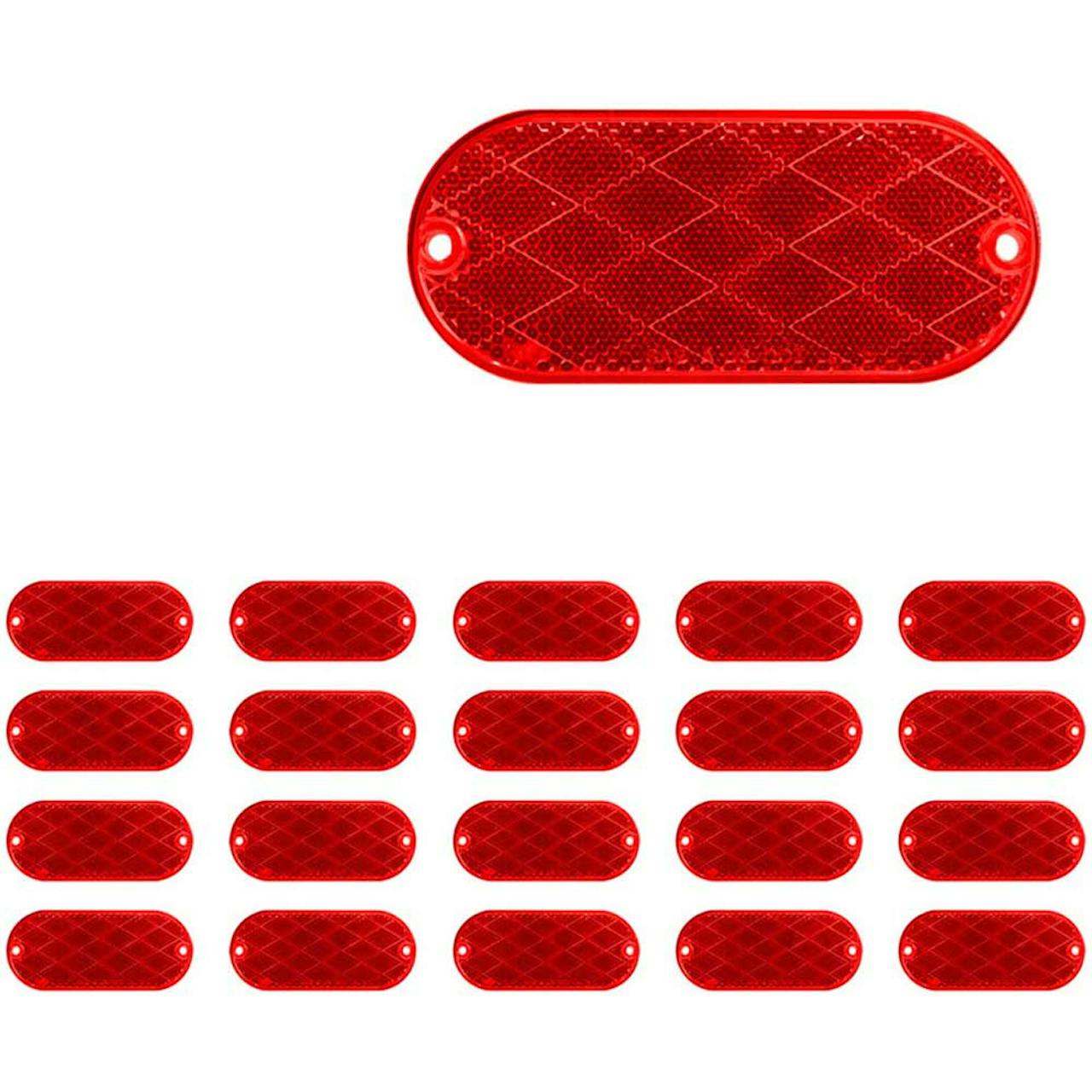 4" x 2" Oval Red Quick Mount Reflector 20 Pack | Raney's
