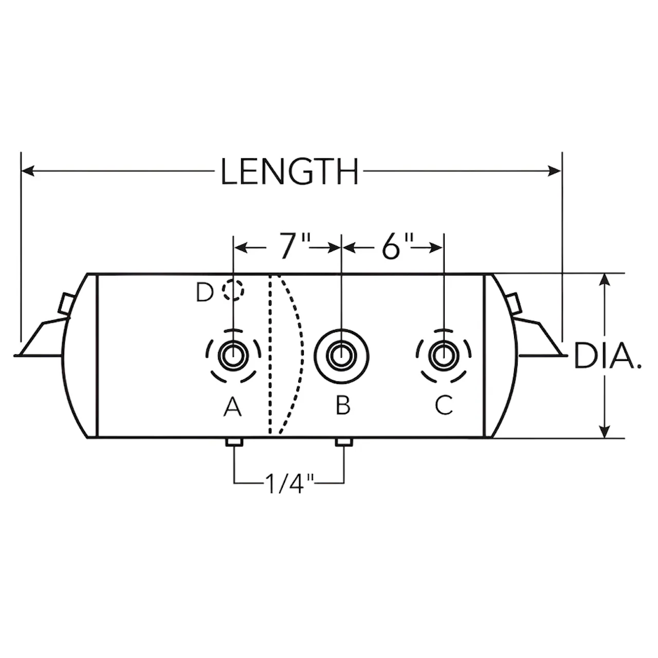12" Diameter Air Tank HT-1221 J1221 ST1221 | Raney's