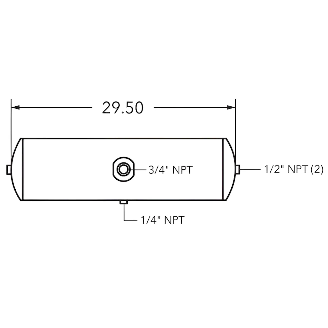 8" Diameter Air Tank HT-8035 J8035 ST8035 035103 | Raney's