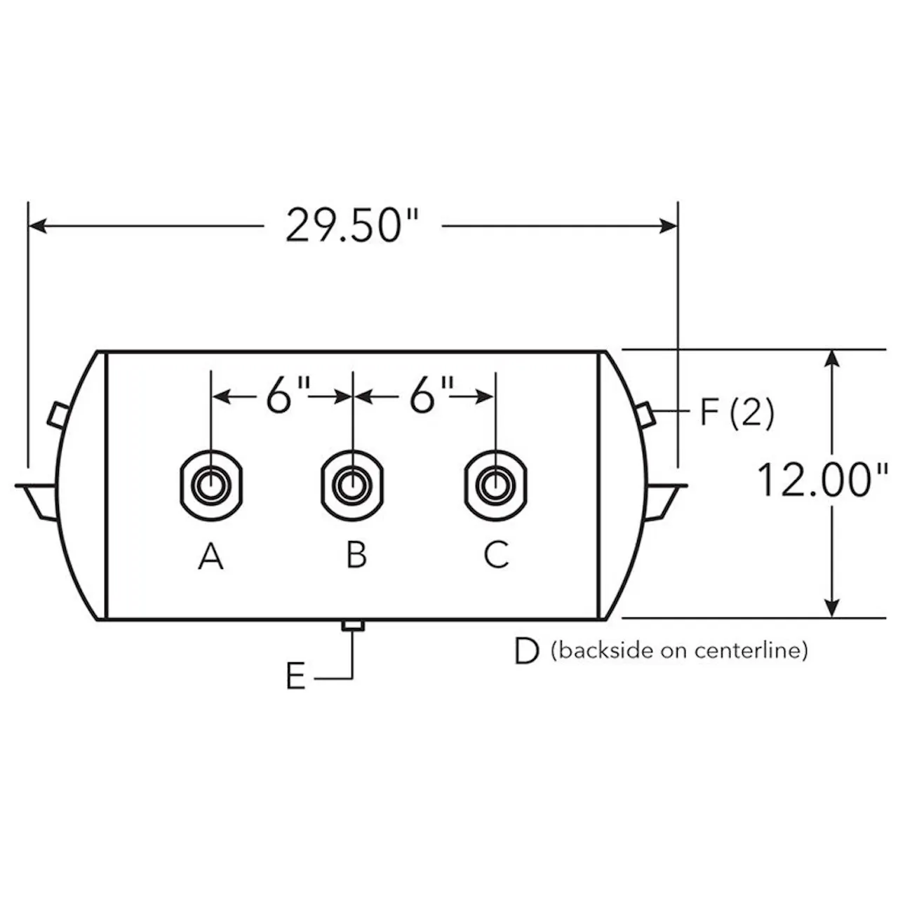 12" Diameter Universal Steel Air Tank HT-1297 | Raney's