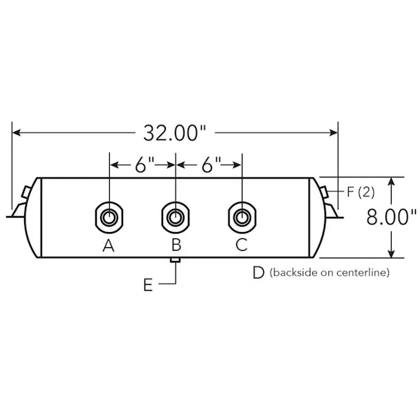 8" Diameter Steel Air Tank HT-8037 J8037 ST8037 | Raney's