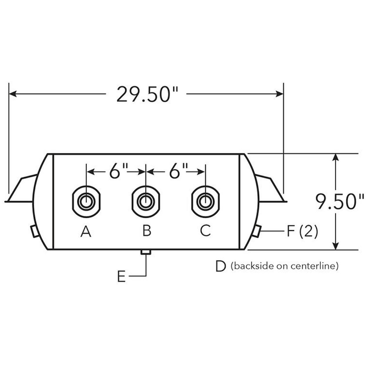 9.5" Diameter Steel Air Tank HT-95165 J95165 | Raney's