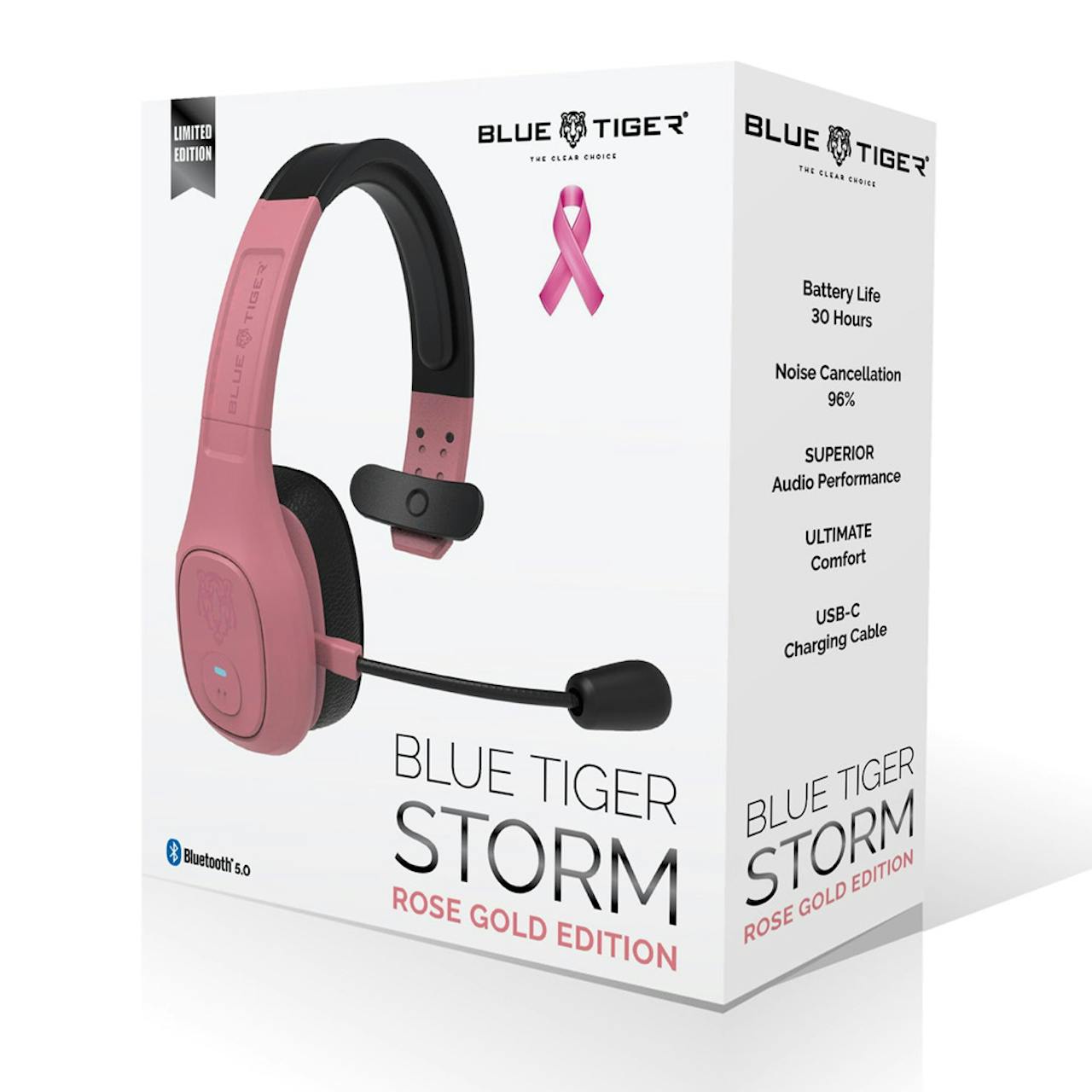 Blue Tiger Storm Rose Gold Bluetooth Headset | Raney's