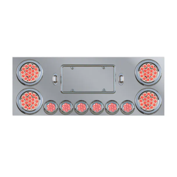 Rear Center Panel with Red LEDs Stainless Steel | Raney's
