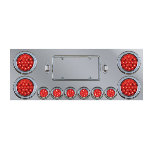 Rear Center Panel with Red LEDs Stainless Steel | Raney's