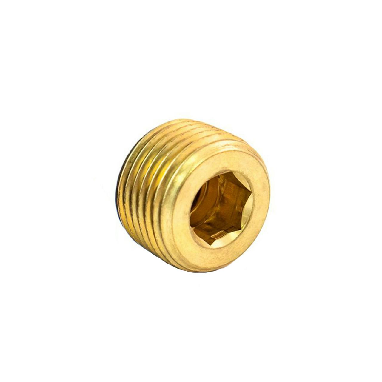 Brass Hex Countersink Pipe Plug 3/8" Fitting - Raney's Truck Parts