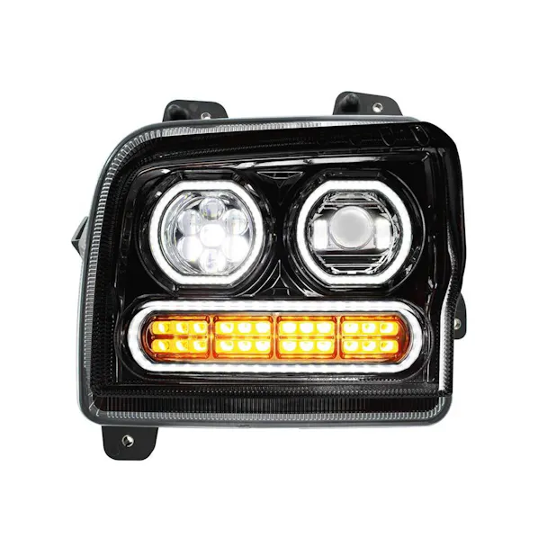 Kenworth W990 Full LED Blackout Headlights DRL Halo Ring