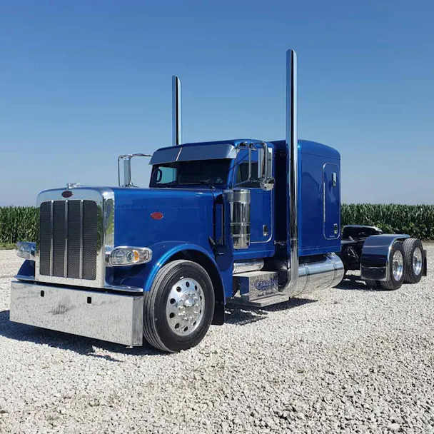 Peterbilt 389 367 567 Chrome Mitered End Bumper Tow Holes