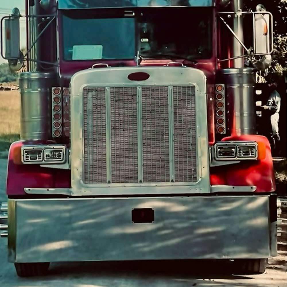 Peterbilt 379 Chrome Mitered End Bumper Center Tow Hole