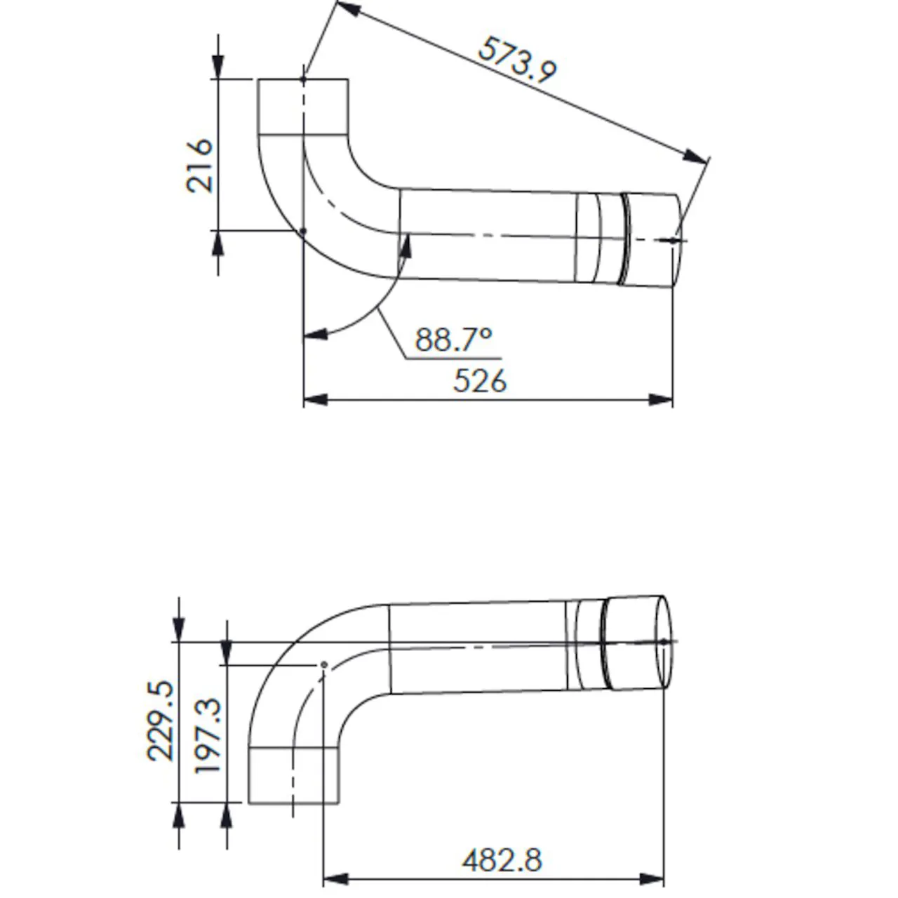 Peterbilt SCR Outlet Exhaust Pipe M668700 | Raney's