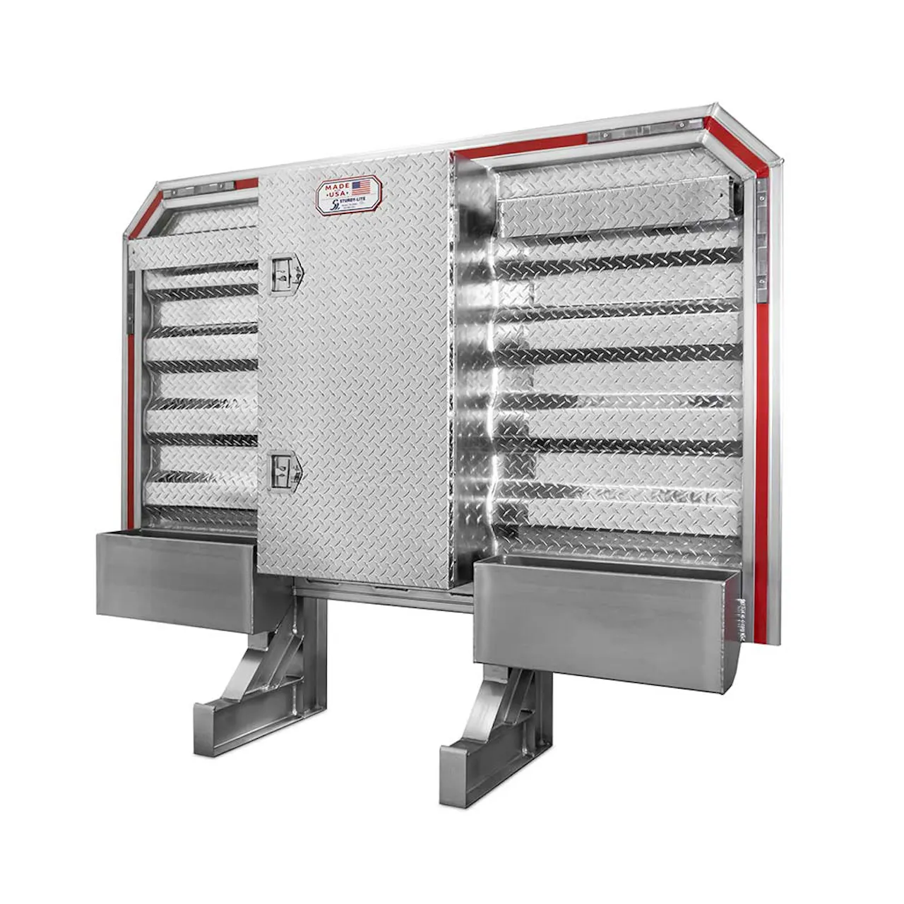 Aluminum Headache Rack With Split Trays Mini Vault 68" x 86"